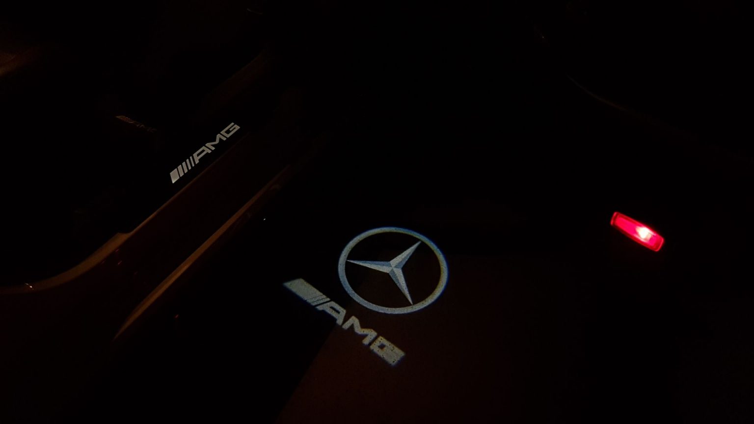 For Mercedes CLS C218 Courtesy LED Door Logo Projector Lights Plus AMG